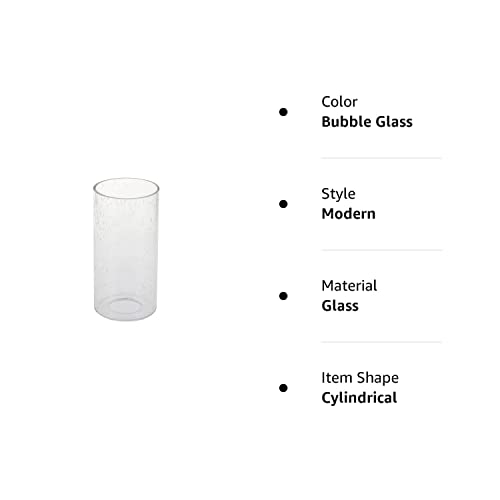 GoLucky Glass Cylinder Glass Shade Accessory Glass Lamp Fixture Shade Replacement Glass Piece with 1-5/8 Inch Fitter Multiple Specifications 4"(D)*5"(H). Multiple Specifications