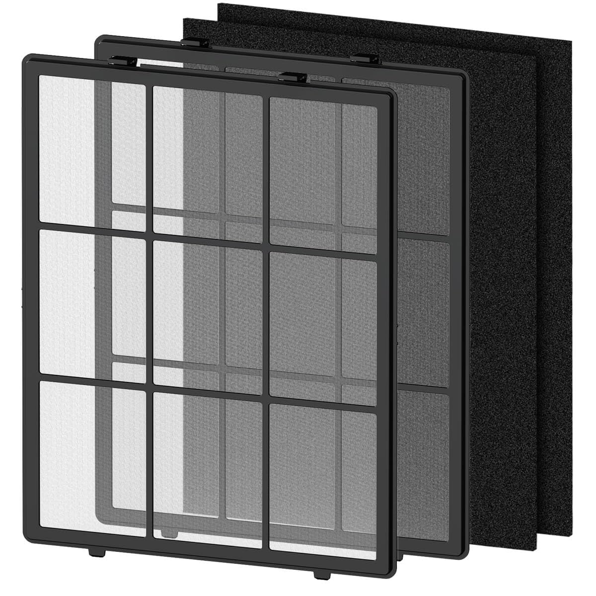 Breabetter 2 Pack C535 Washable Fine Mesh Pre-Filter with 2 Activated Carbon Filters, Compatible with Winix Plasmawave C535, 5300-2, 6300-2 Air Cleaner Purifier