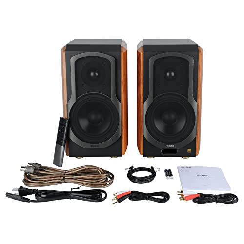 Edifier S1000W Wi-Fi Audiophile Active Bookshelf 2.0 Speakers, 120W RMS Wireless HiFi Bluetooth Sound System Works with Alexa, Optical/RCA x 2 Coaxial, Supports AirPlay 2, Spotify Tidal Connect WiFi
