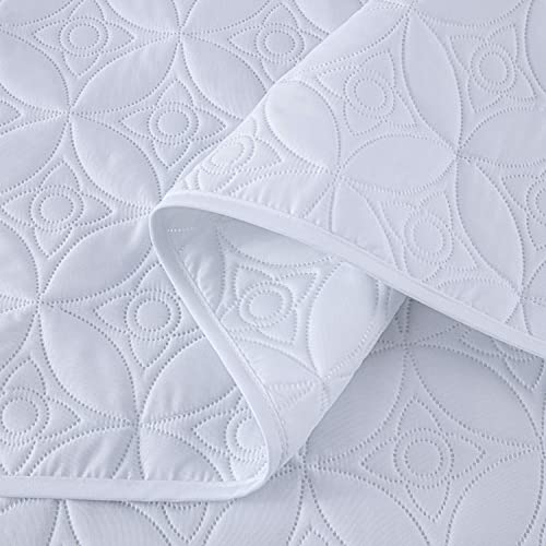 Chezmoi Collection Florenz 3-Piece King Size Quilt Set White - Soft Summer Lightweight Oversized King Bedspread 118 x 106, Medallion Pattern Coverlet for All Season