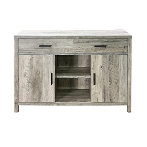 ICE ARMOR 99-78108FV-GreyPine 47" W Sideboard Storage Modern Dining Server Cupboard Buffet Table with Two Cabinets and Drawers in Grey Pine Finish