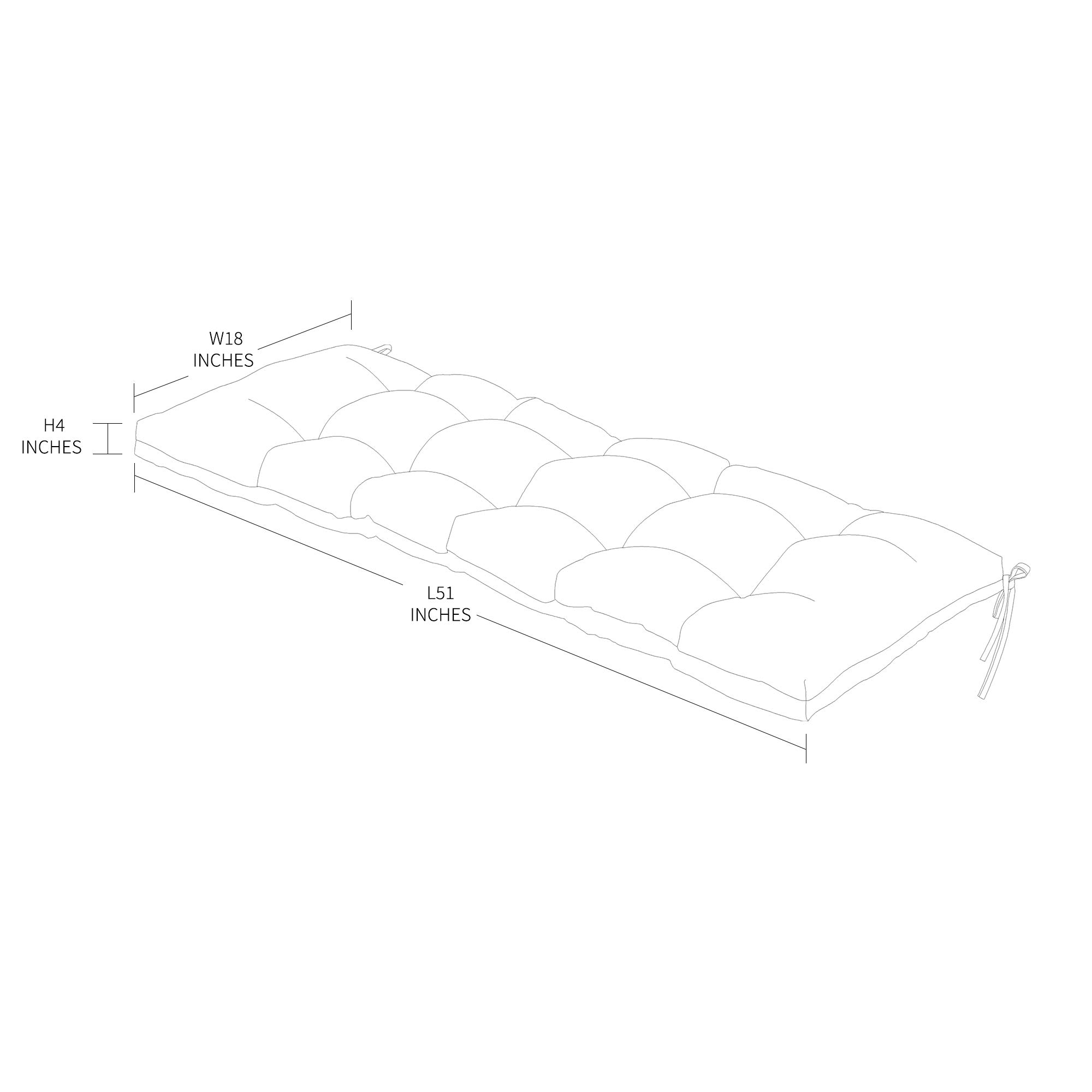 QILLOWAY Indoor/Outdoor Bench Cushion,51-Inches (Royal Blue)