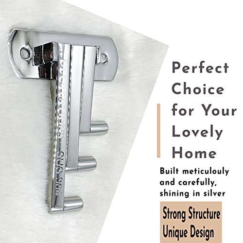 GL Creations Coat Hanger Wall Hooks | Towel Hooks Hanger for Bathroom | Stainless Steel Towel Hook | Folding Hooks for Wall β3.7 x 0.98 x 2.7