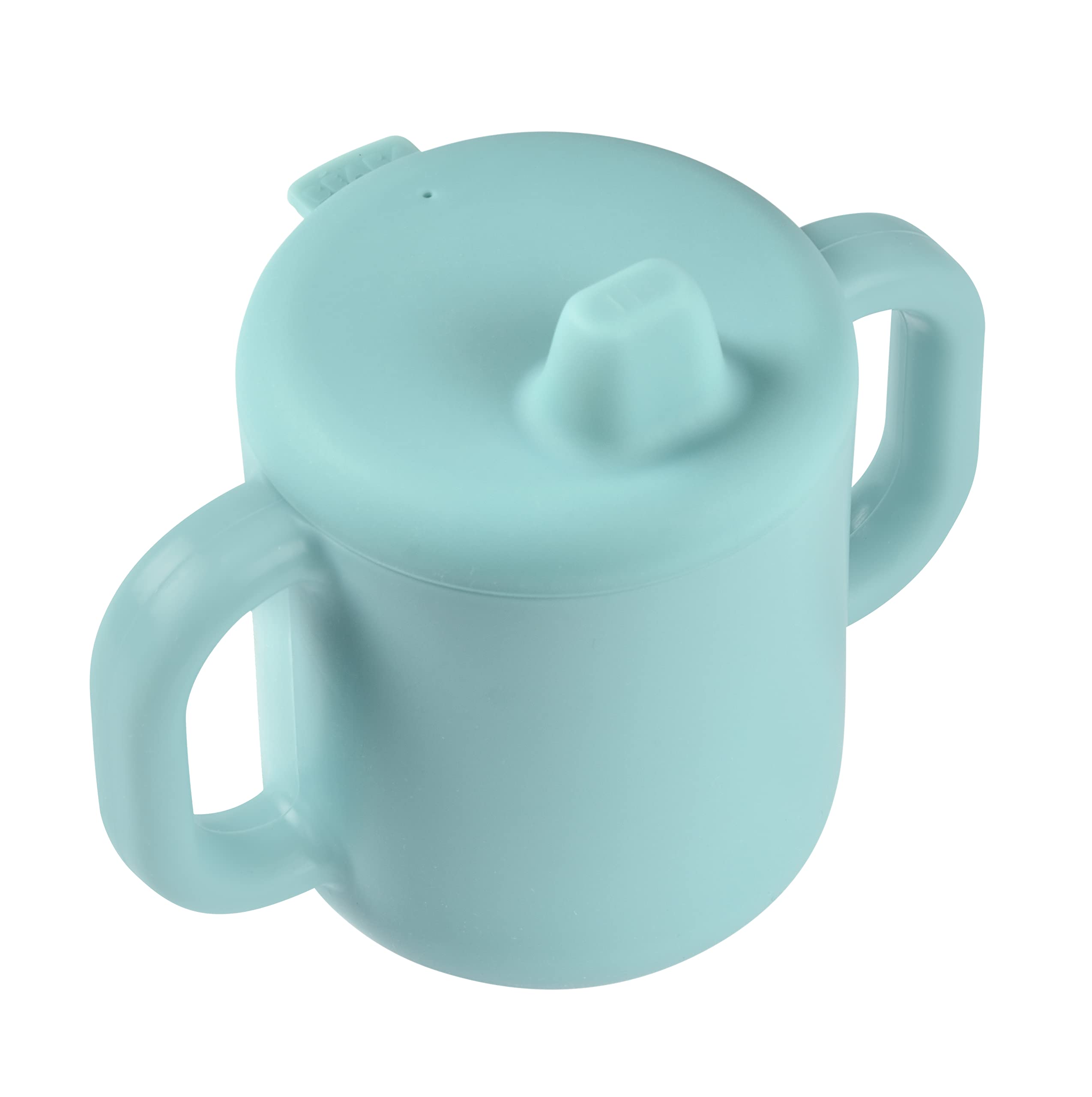 Beaba Silicone Training Cup, Baby Sippy Cup, Silicone Sippy Cup for Baby, Silicone Toddler Sippy Cup, Silicone Baby Cup Toddler Cups with Leakproof Lid, 5.5 oz (Rain)