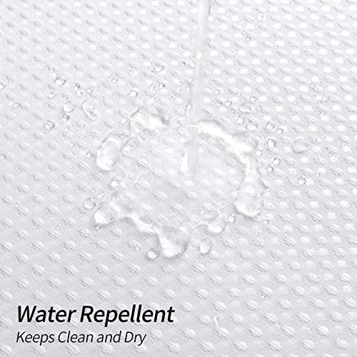 MitoVilla No Hooks Needed White Waffle Shower Curtain Set with Snap-in Liner, Modern Waffle Weave Fabric Shower Curtains for Luxury Hotel Grade Spa-Like Bathroom Decor, 72 x 74