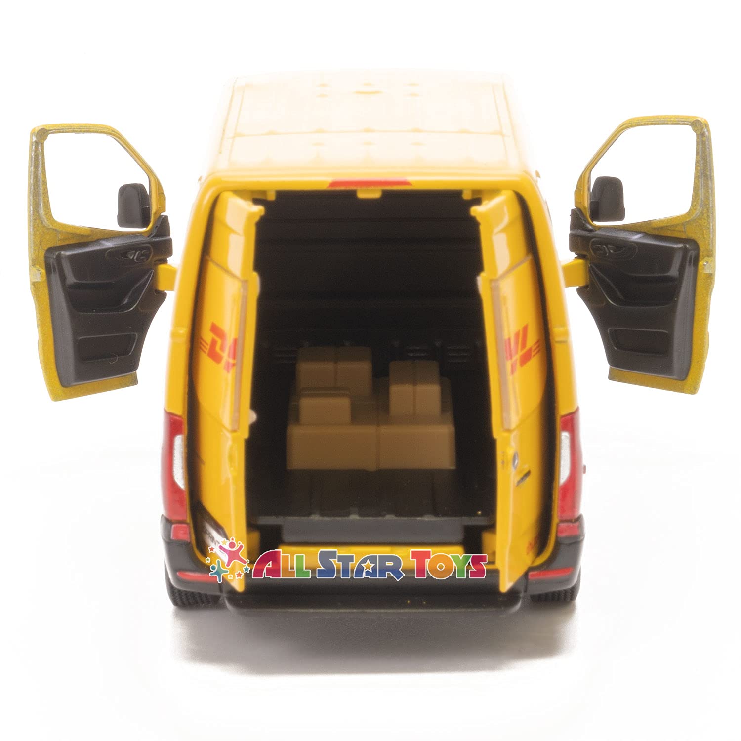 KiNSFUN DHL Mercedes-Benz Sprinter 1:46 Scale 5inch Die Cast Metal Model Toy Cargo Van