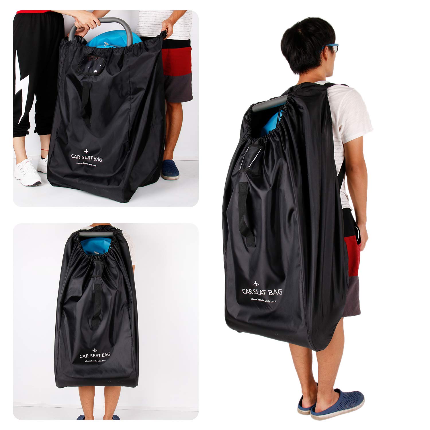 UMJWYJ Car Seat Bag Large Gate Check Travel Luaage Bag with Backpack Shoulder Straps, Lightweight Car Seat Storage Bag Stroller Carrier for Airplanes Trains