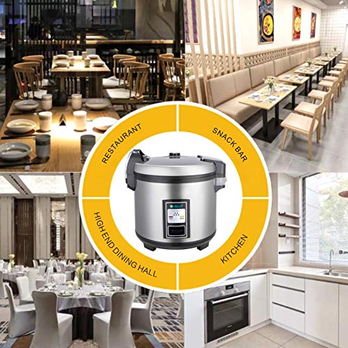 Onlicuf Commercial Electric Stainless Steel Rice Cooker 60-Cup Cooked (30-Cup UNCOOKED) 1350W for Restaurant