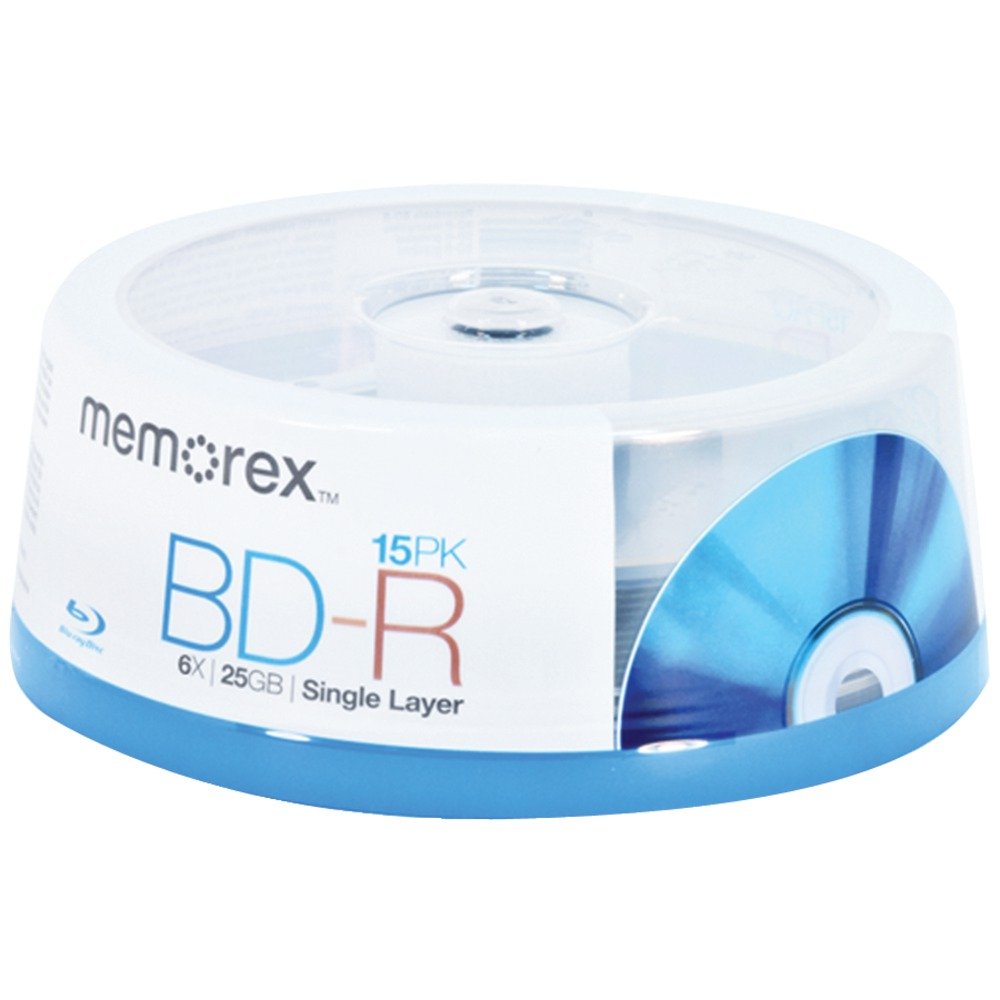 Memorex Blu-Ray BD-R 6x 25 GB Spindle, 15 Pack