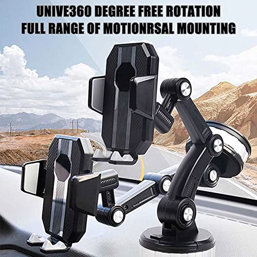 HIYITKS Car Phone Holder Mount, Suction Cup Cell Phone Holder Stand, Universal Dashboard/Windshield/Window Phone Holder One-Button Pop-up Strong Suction Cell Phone Car Mount (Black)