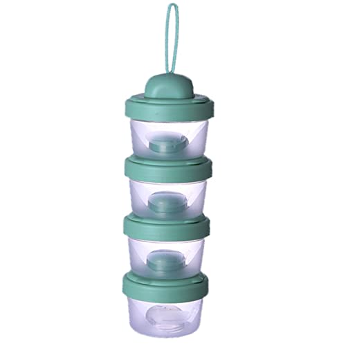IENYPA 4 Layers Baby Milk Powder Formula Dispenser on The go, Baby Formula Containers for Travel, Formula Holder Mixer, Baby Feeding Snack Storage Container, Portable, Stackable, Non-Spill, BPA-Free