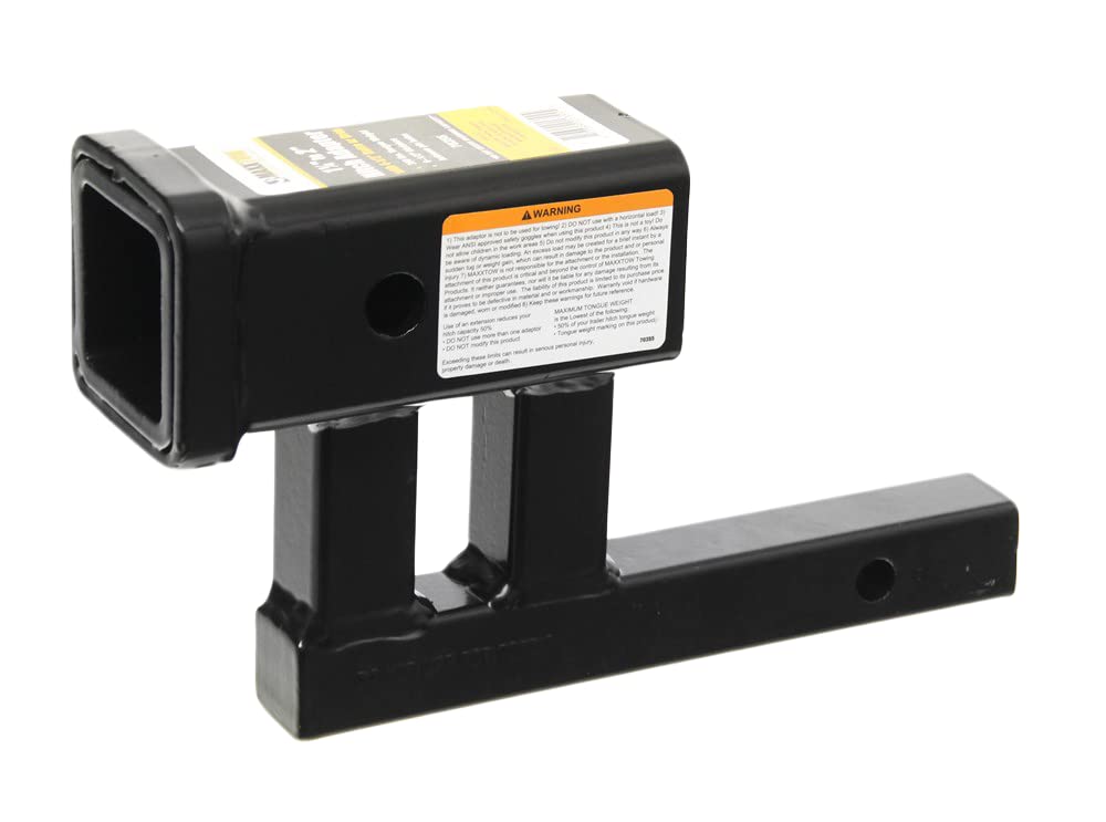 MaxxHaul 70355 1-1/4" to 2" (Fits class II only) Hitch Adapter with 4" Rise and 3-3/8" Drop