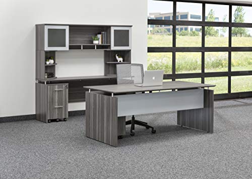Mayline MNDS72LGS Medina Straight Edge Desk, 72 in, Gray Steel