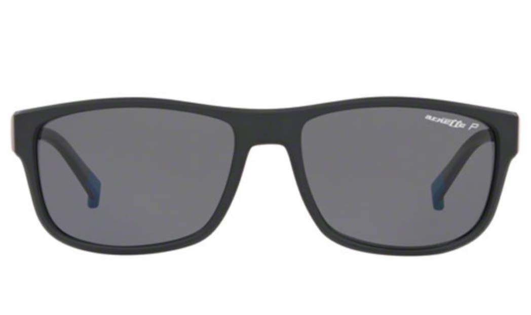 Arnette Men's An4258 Lastarria Rectangular Sunglasses, Matte Black/Grey Polarized, 58 mm