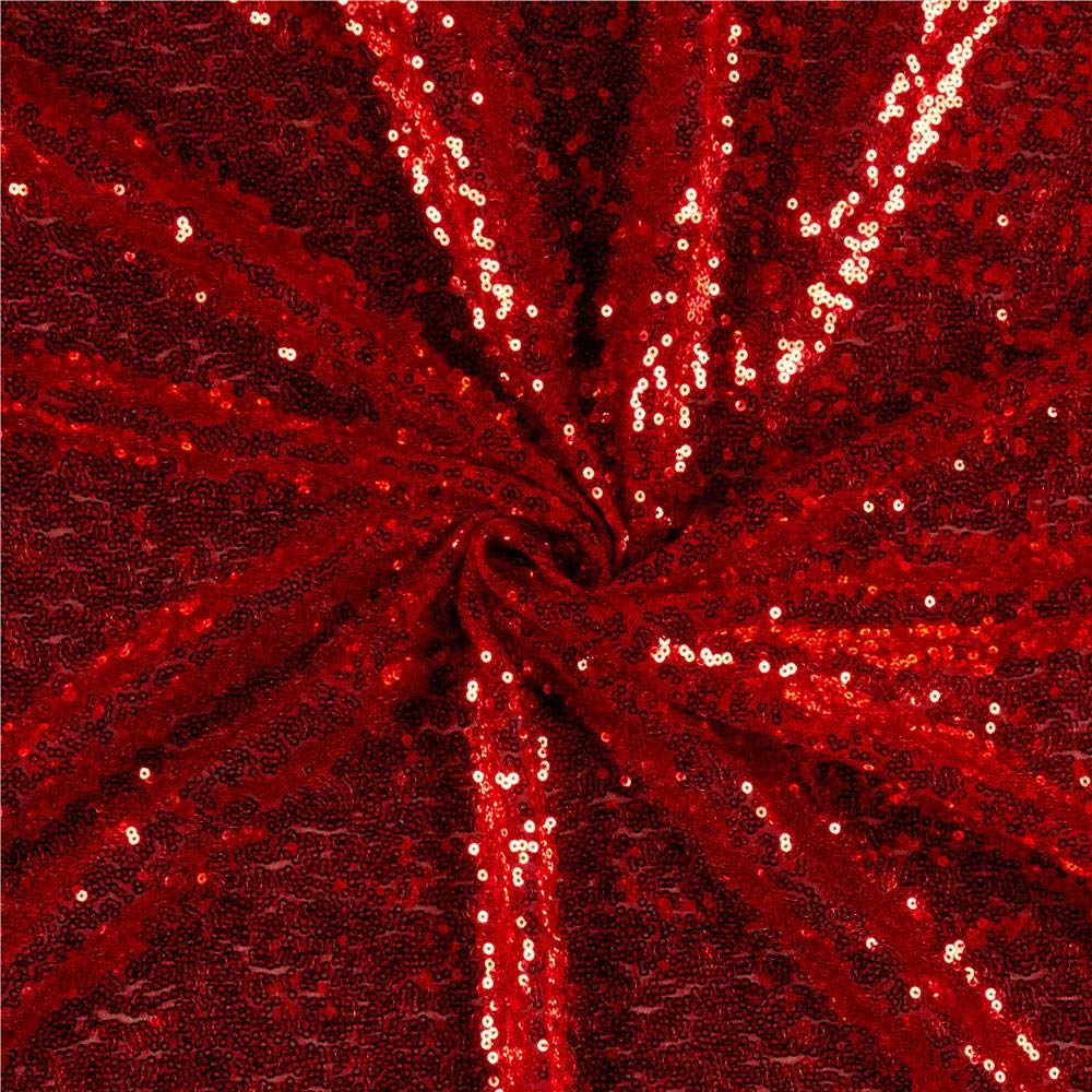 Glitz Sequin & Mesh Red, Fabric by the Yard