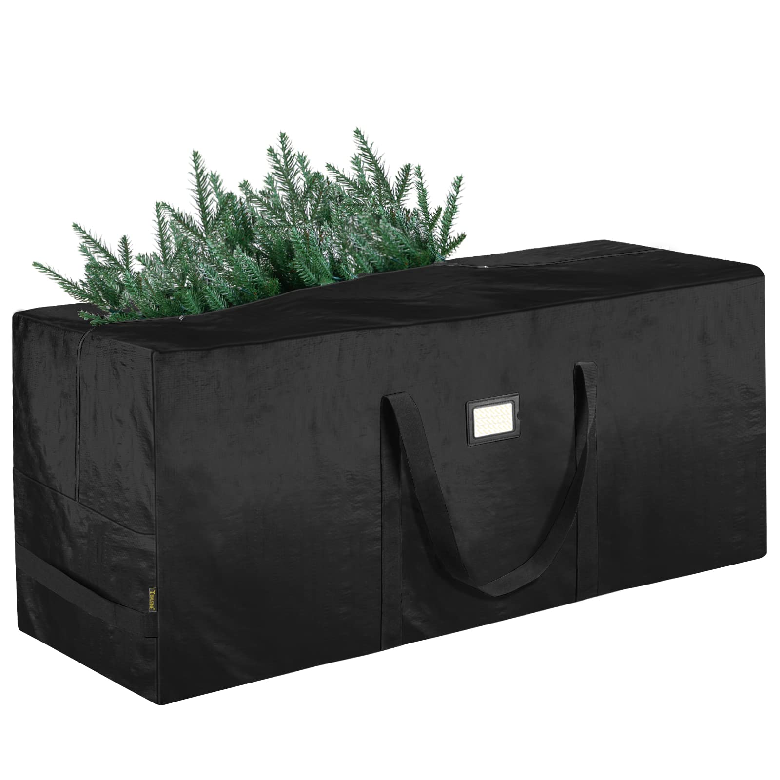 BALEINE 7.5 ft Christmas Tree Storage Bag, Heavy Duty Extra Large Artificial Christmas Tree Bag with Reinforced Handles and Dual Zippers Wide Opening (Black/Black, 7.5 ft)