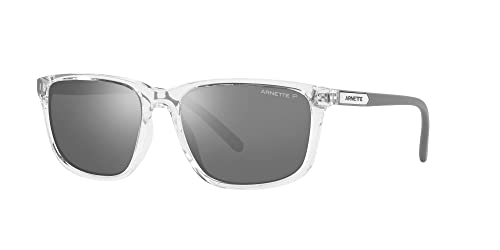 ARNETTE Unisex Sunglasses Crystal Frame, Dark Grey Mirror Silver Polarized Lenses, 58MM
