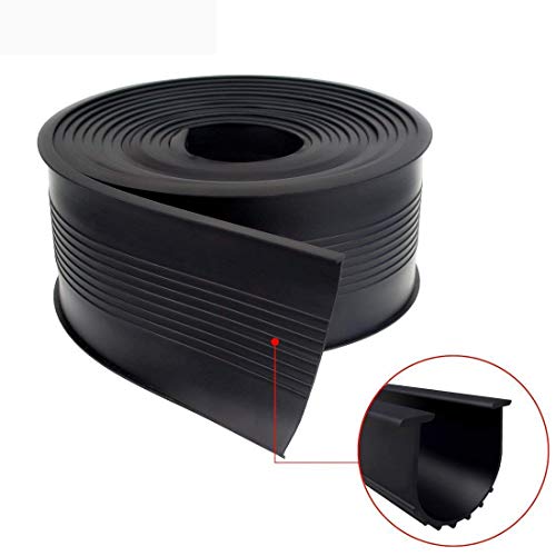 Garage Door U-Bottom Weather Stripping Kit Rubber Seal Strip Replacement, Universal Sealing Professional Grade T Rubber,5/16" T Ends, 3 3/4" Width X 20 Feet Lenth (Black)