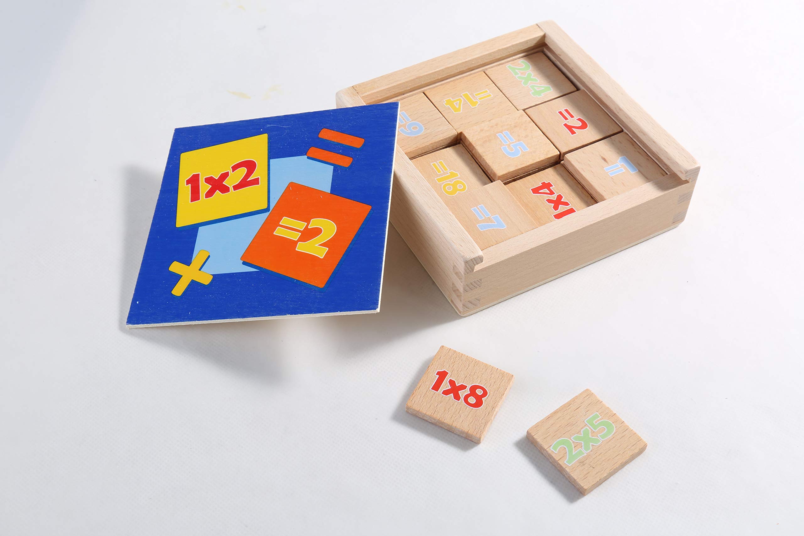 Ignite Inspire Improve Matching Game for 3 to 6 Year olds Memory Game for Boys and Girls Non Toxic Wooden Educational Toy for Toddlers Preschool Games 3-6 Age (Multiplication)