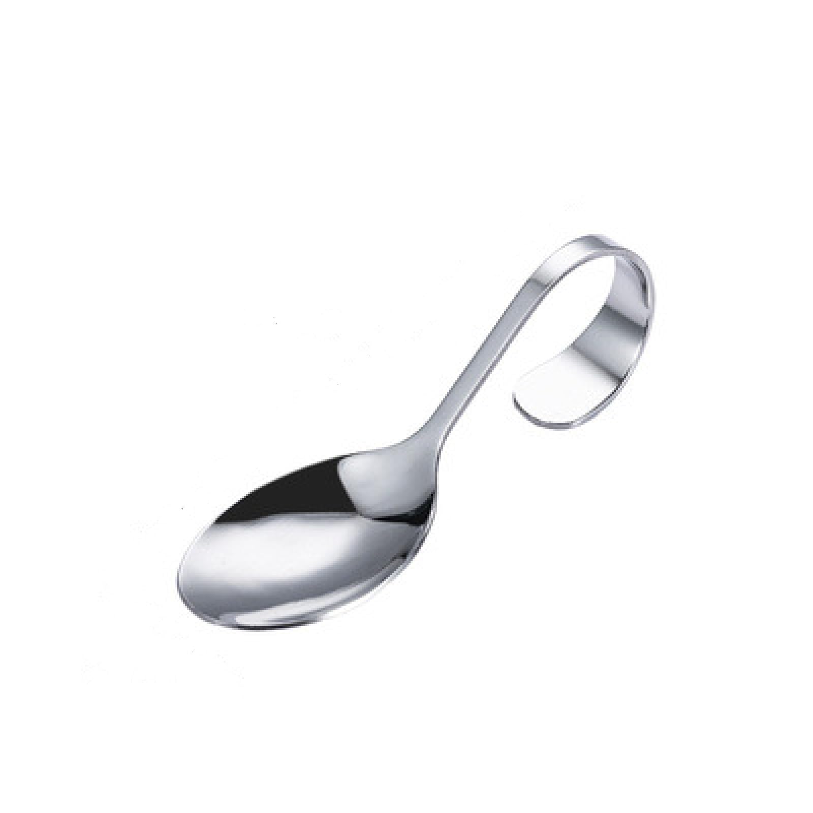 Stainless Steel Bent Handle Spoon Buffet Western Food Seafood Sushi Vertical Spoon Fork