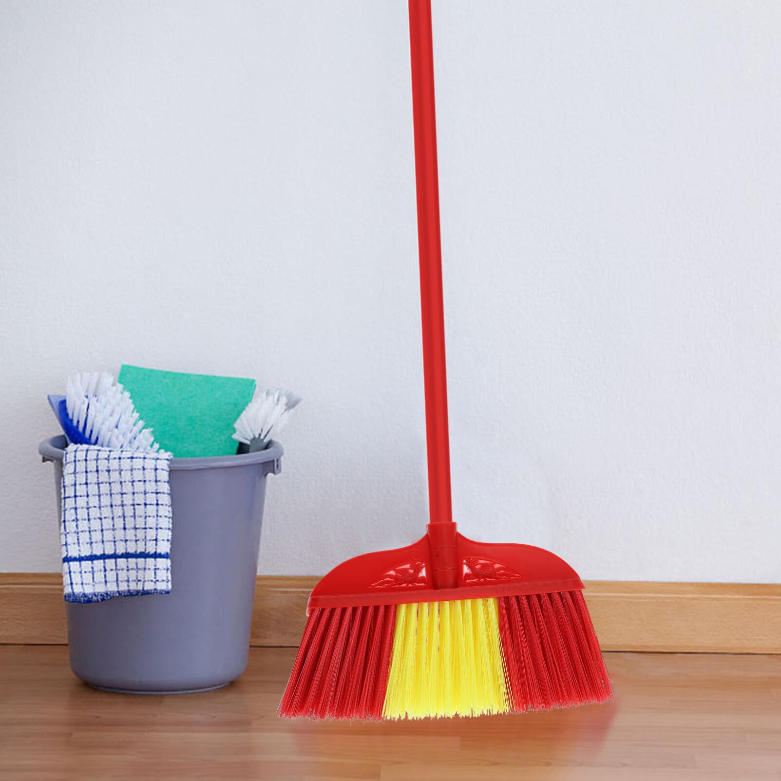 Lurrose Broom Head escobas para barrer piso Sweeping Brush Heads Brooms pooter Broom Brush Head Cleaning Broom Replacement Whisk Broom Plastic Broom Sweeper Head Steel Wire Floor