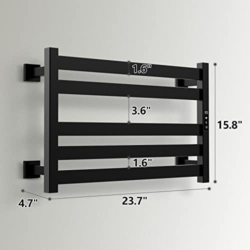 Colliford Towel Warmer, Towel Heater Rack for Bathroom, Electric Towel Dryer Wall-Mounted Plug-in Bath Heater, 201 Stainless Steel Hot Towel Rack with Timer and Smart Temperature Control (5-Bar)