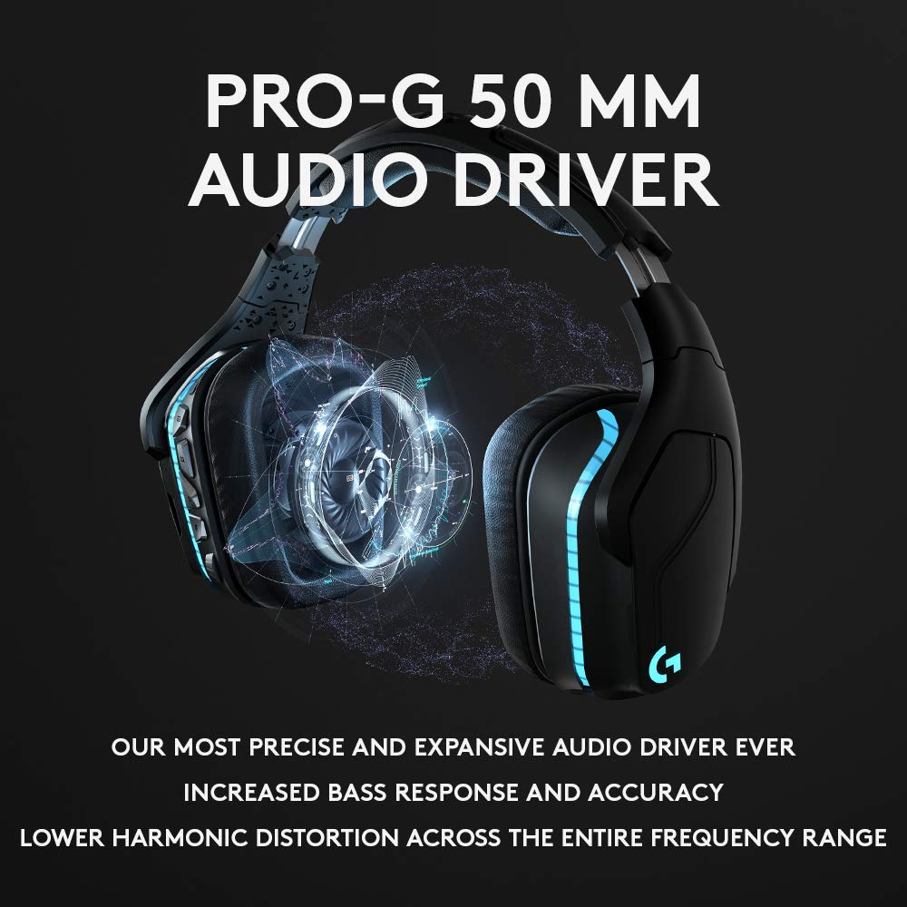 Logitech G935 Wireless DTS:X 7.1 Surround Sound LIGHTSYNC RGB PC Gaming Headset - Black/Blue and Logitech G903 Lightspeed Wireless Gaming Mouse