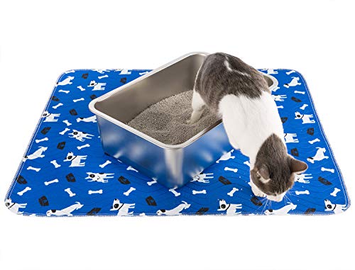 Yangbaga Stainless Steel Litter Box for Cat and Rabbit, Odor Control Litter Pan, Non Stick, Easy to Clean, Rust Proof, Large Size with High Sides and Non Slip Rubber Feets (24'' x 16'' x 6'')