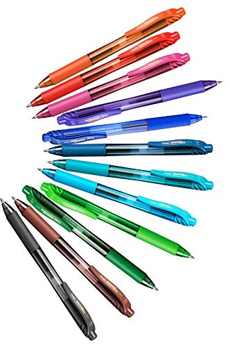 Pentel BL107C EnerGel X Roller Ball Retractable Gel Pen, Blue Ink, Medium, Dozen (BL107-C)