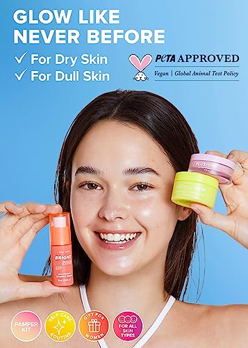 I Dew Care Skincare Set - Vitamin To Glow Pack | With Niacinamide, Grapefruit Extract, Vitamin C, Vitamin E, Vitamin B5, Serum, Cream, Lip Mask, Illuminating Vitamin C Trio, Gift, Spa day, Gift set, Travel Size, Korean Skincare, TSA Friendly Sizes