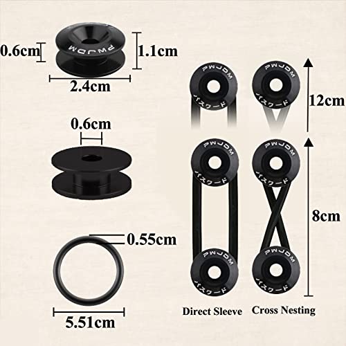 Heart Horse Rear Tow Towing Hook for Universal Car, JDM Bumper Quick Release Front Rear Bumper Fasteners, Decorative Tow Strap Personalized with Chinese Slogan (Black)