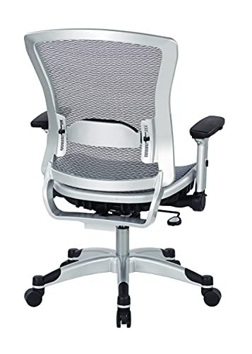 Space Seating 317 Series Executive Light Air Grid Office Chair with Breathable Mesh Back, Lumbar Support, 2-to-1 Synchro Tilt Control and Adjustable Tension, Platinum Finish