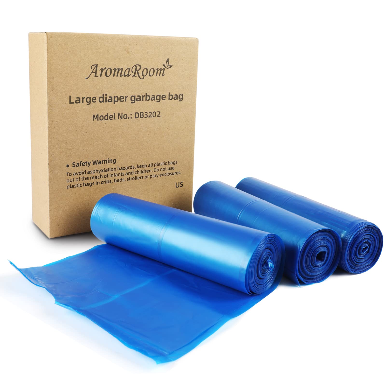 AromaRoom Electric Diaper Pail & Diaper Pail Refills bag, 3 Rolls (Standrad Size 135 Count,) & 3 Rolls (Large Size 108 Count)