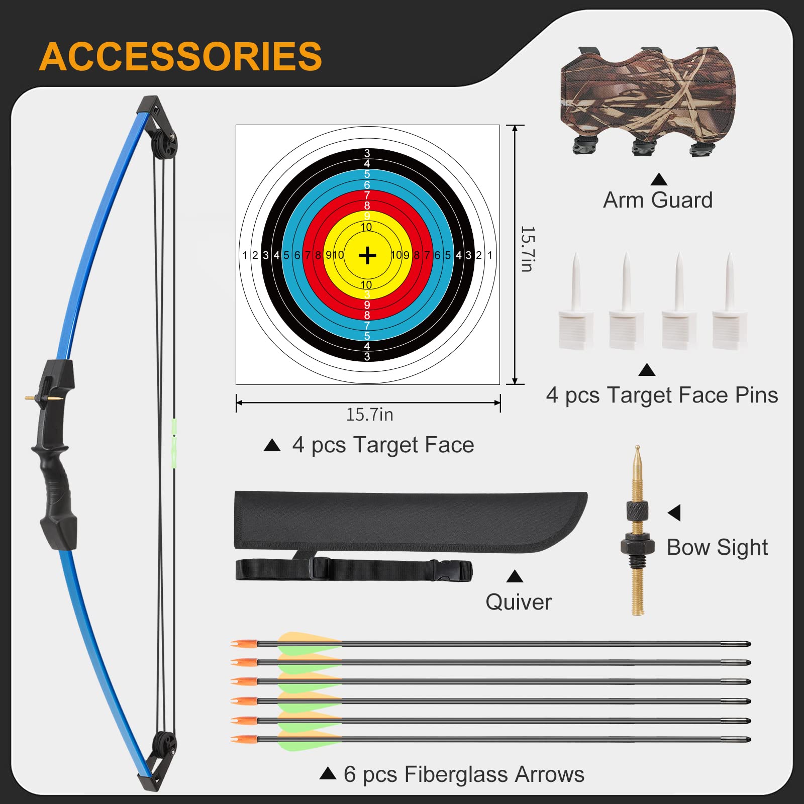 ASDW Archery Kids Bow Set Compound Youth Gift Bow Sports Hunting Set Outdoor Practice Target Kids Bow Right and Left Hand Bow Set Birthday Gift Bow