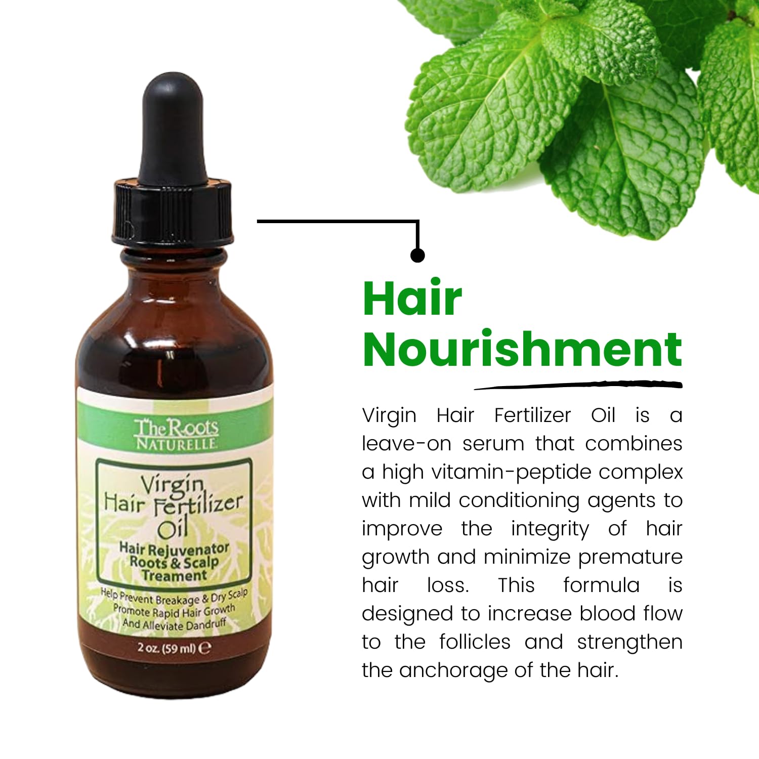 Virgin Hair Fertilizer Oil (2 Pack) - Roots and Scalp Treatment for Thinning or Breaking Hair | Enriched with Jamaican Black Castor Oil