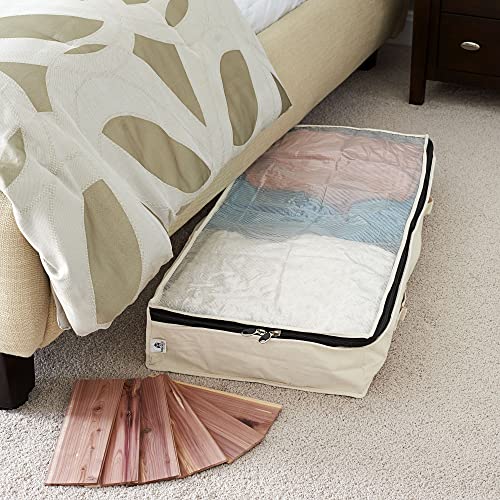 Household Essentials Cotton Canvas Under Bed Clothing and Linen Storage Bag | Natural