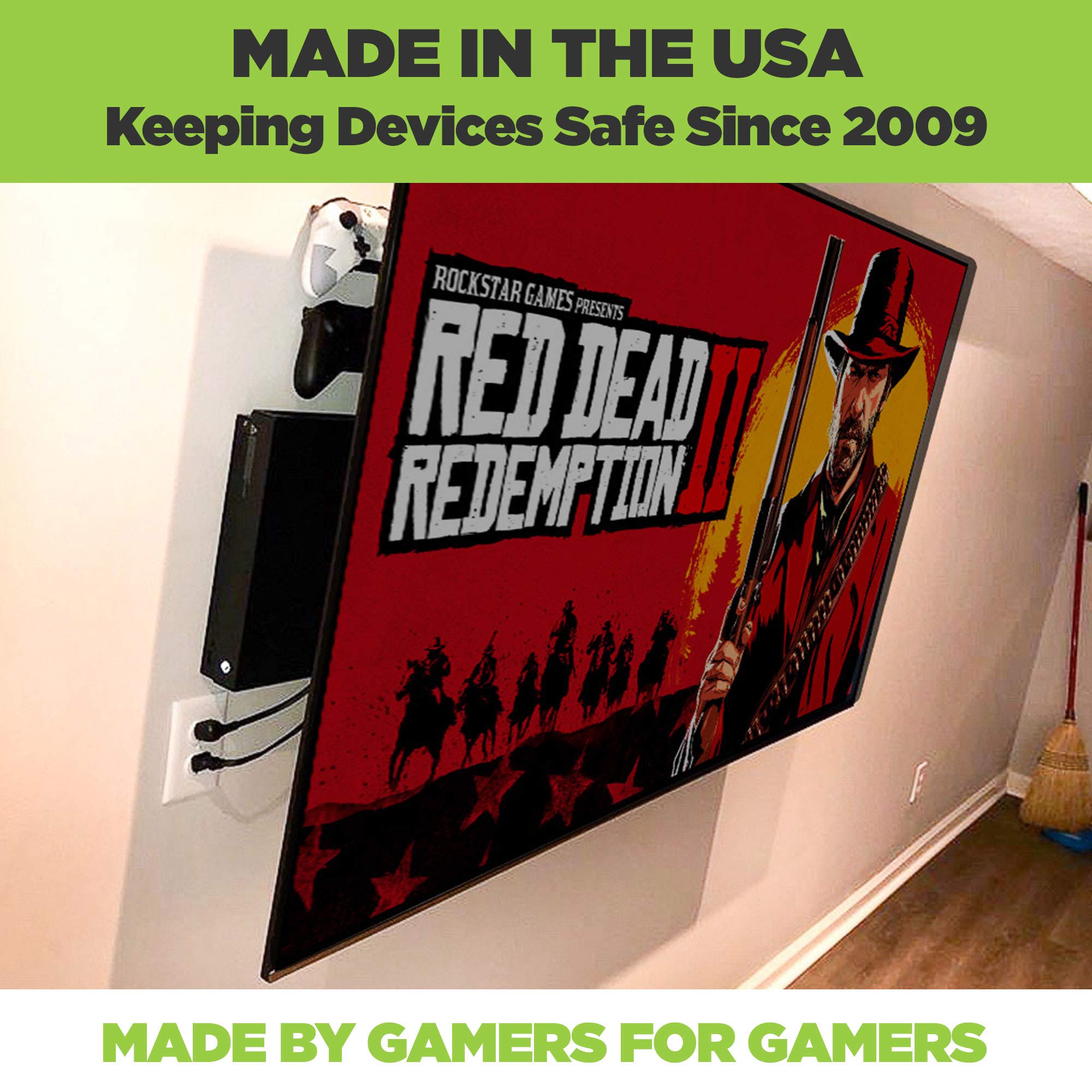 HIDEit Mounts X1X Pro Bundle, Wall Mount for Xbox One X and Controller, Steel Wall Mount for Xbox One X and One Rubber Dipped Controller Mount