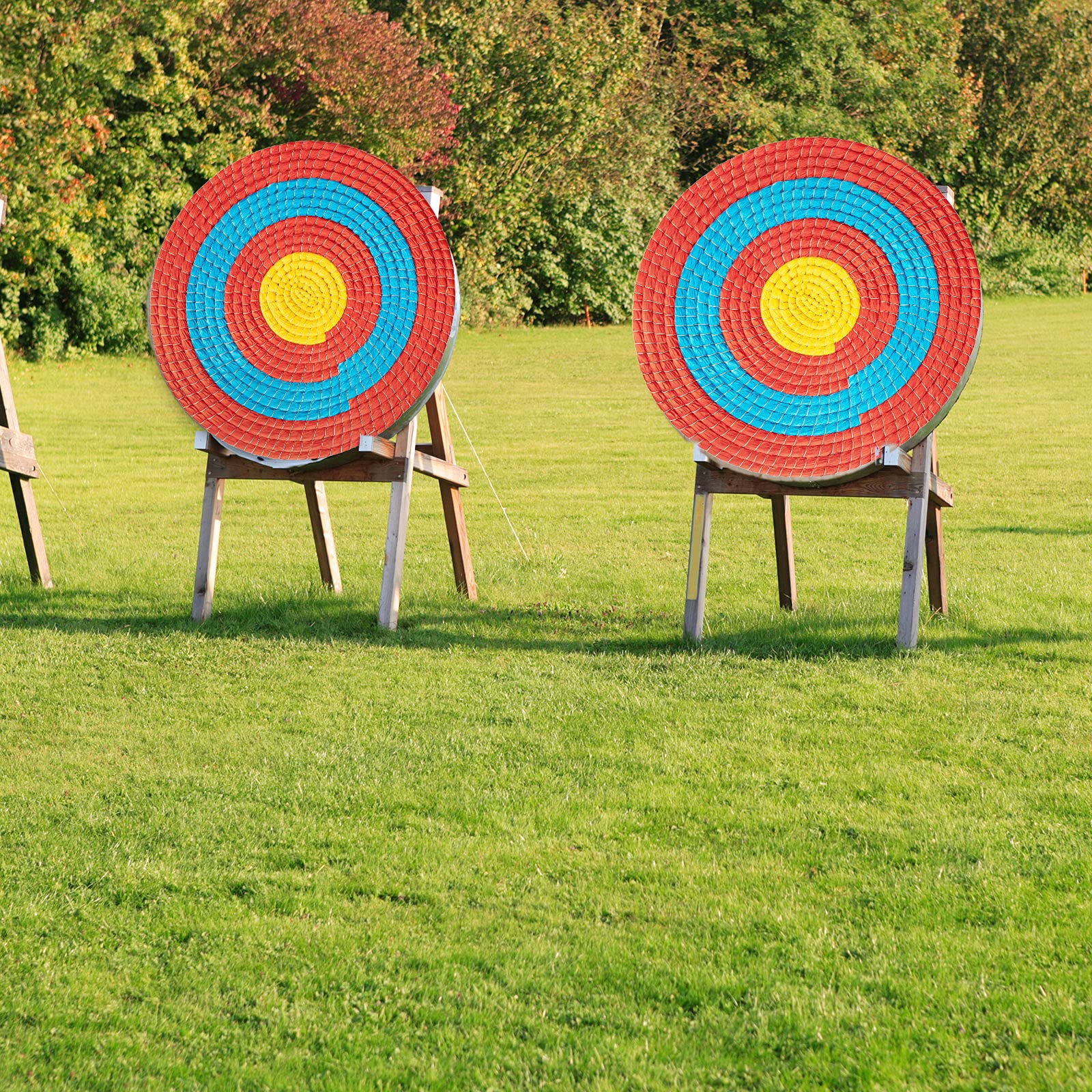 ASDW Archery Target Arrow Target Traditional Solid Straw Round Target Shooting Practice Target 3 Layers 20 Inch Handmade Target with Parper Target Arrow Puller