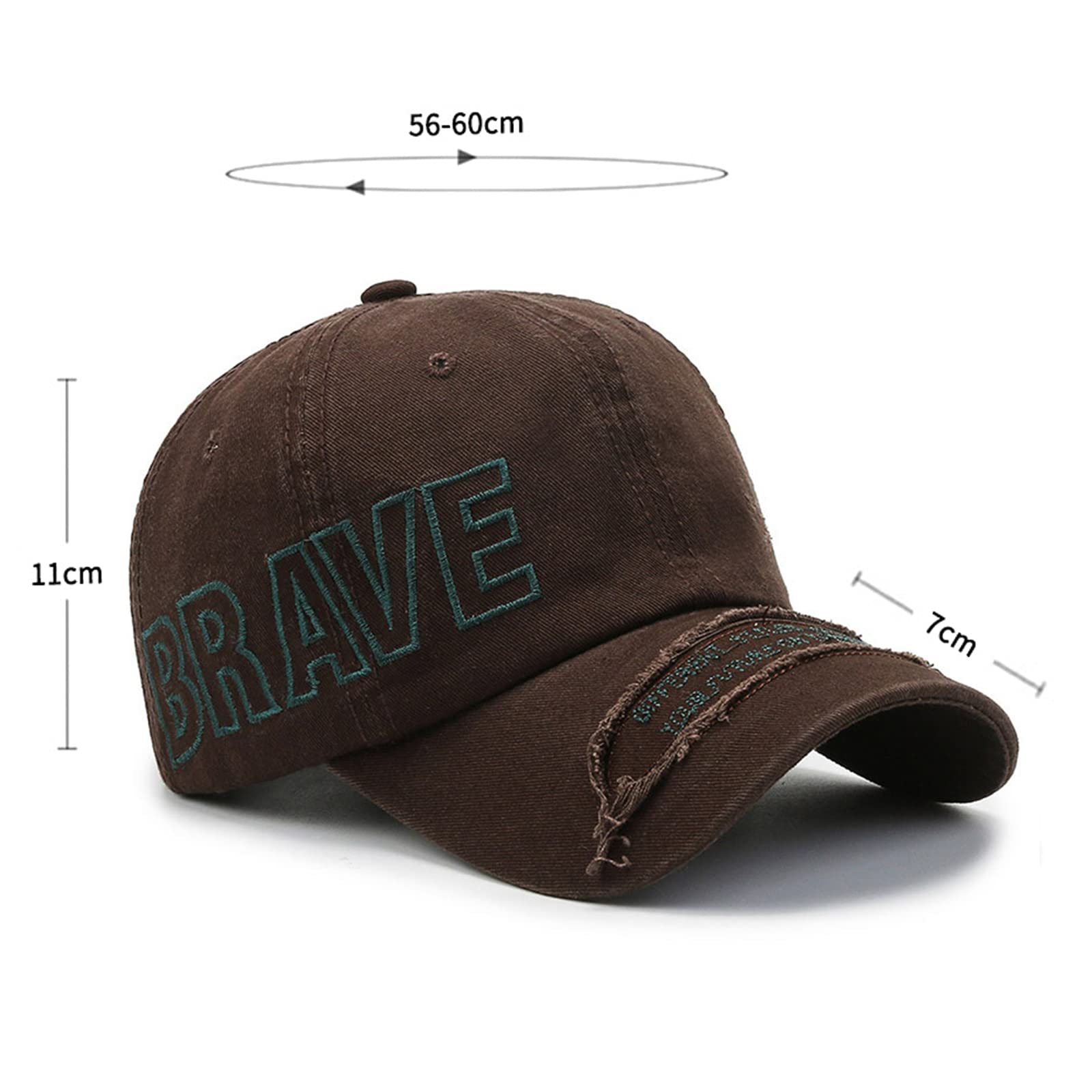 Baseball Cap Hat for Men Women Adjustable Unconstructed Dad Hat Classic Cotton Trucker Hats Letter Embroidered Travel Cap Brown