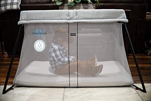 SheetWorld Fitted Sheet (Fits BabyBjorn Travel Crib Light) - Hunter Green Woven - Made In USA