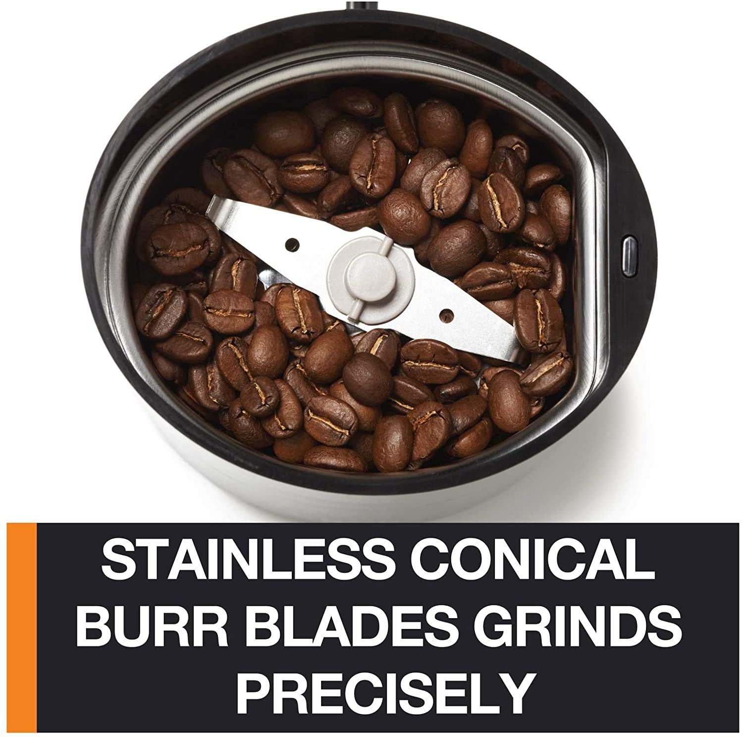 Krups One-Touch Coffee and Spice Grinder 12 Cup Easy to Use, One Touch Operation 200 Watts Coffee, Spices, Dry Herbs, Nuts Black