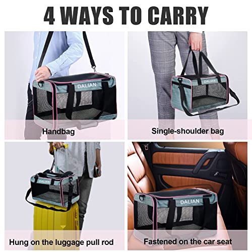 DALIAN Dog Soft-Sided Carriers, Airline Approved Pet Carrier for Travel, Maximum Pet Weight 18 Pounds
