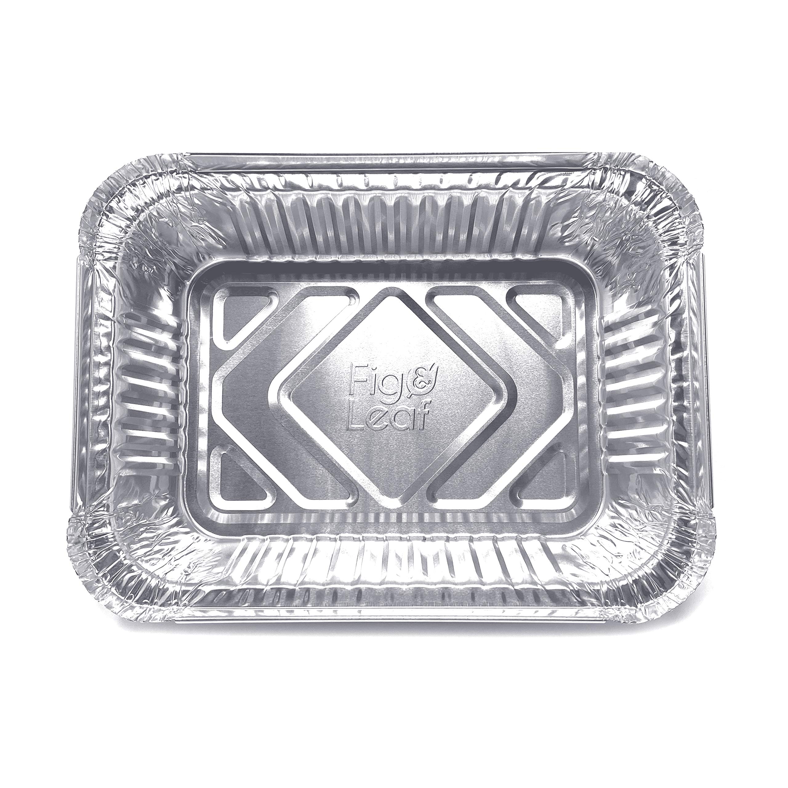 Fig & Leaf (480 Pack) Premium 1.5-LB Takeout Pans with Lids l Medium 7" x 5" x 2" l Heavy Duty Disposable Aluminum Foil for Catering Party Meal Prep Freezer Drip Pans BBQ Potluck Holidays