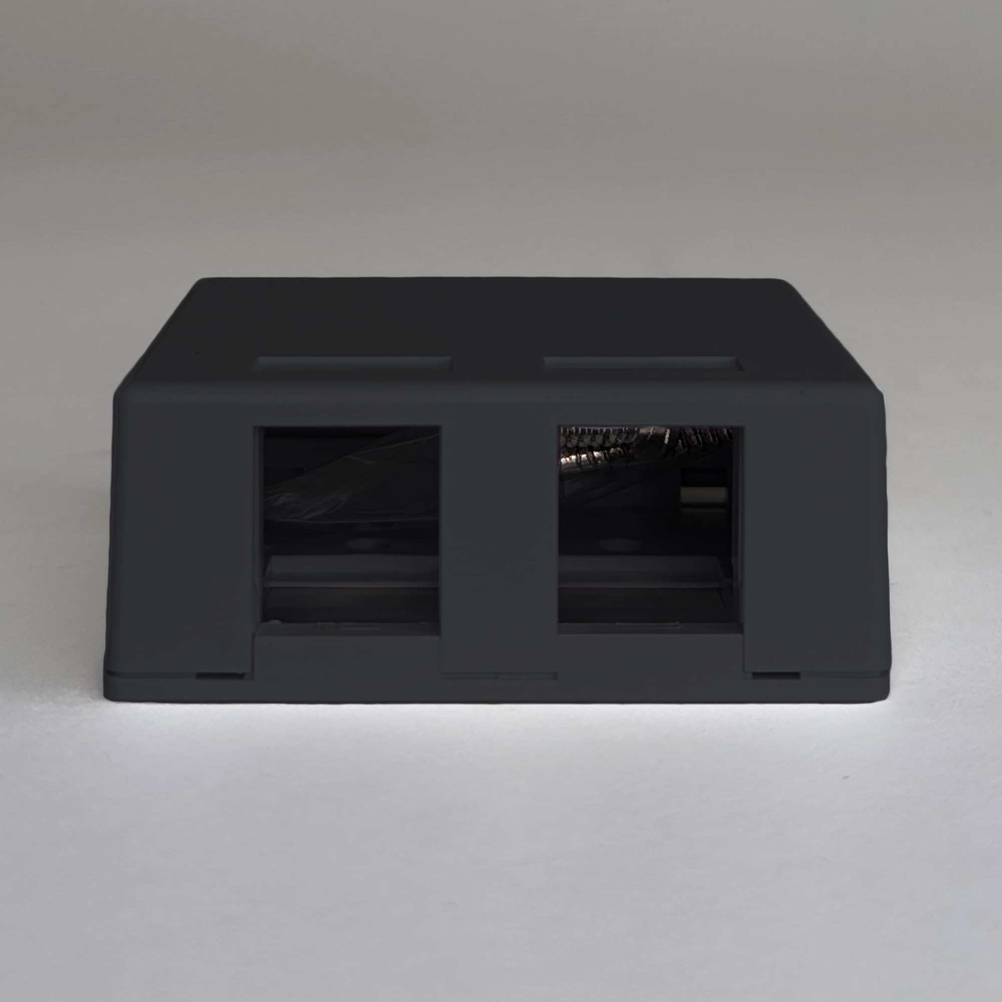 ICC Surface Mount Box with 2 Ports, Black, Single