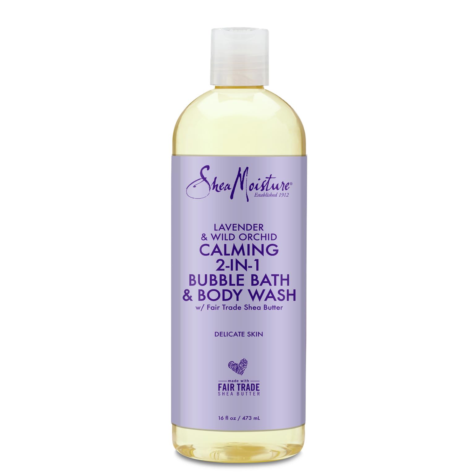 Shea Moisture Body Wash Women and Men - Lavender & Wild Orchid Bubble Bath & Body Wash, Shea Butter Body Wash, Hydrating Skin Care Products, 16 Oz