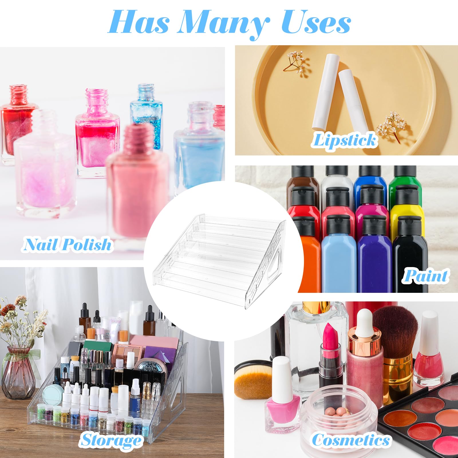 cobee 7 Tiers Acrylic Paint Organizer, Clear Paint Bottle Storage Holder Acrylic Paint Rack Stand for 2oz Bottles Craft Paint Bottle Rack