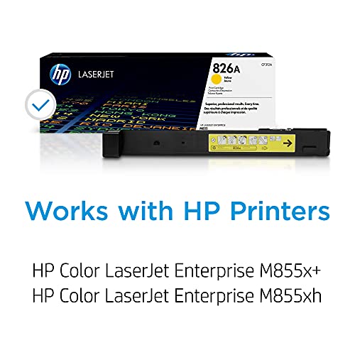 HP 826A Yellow Toner Cartridge | Works with HP Color LaserJet Enterprise M855 Series | CF312A