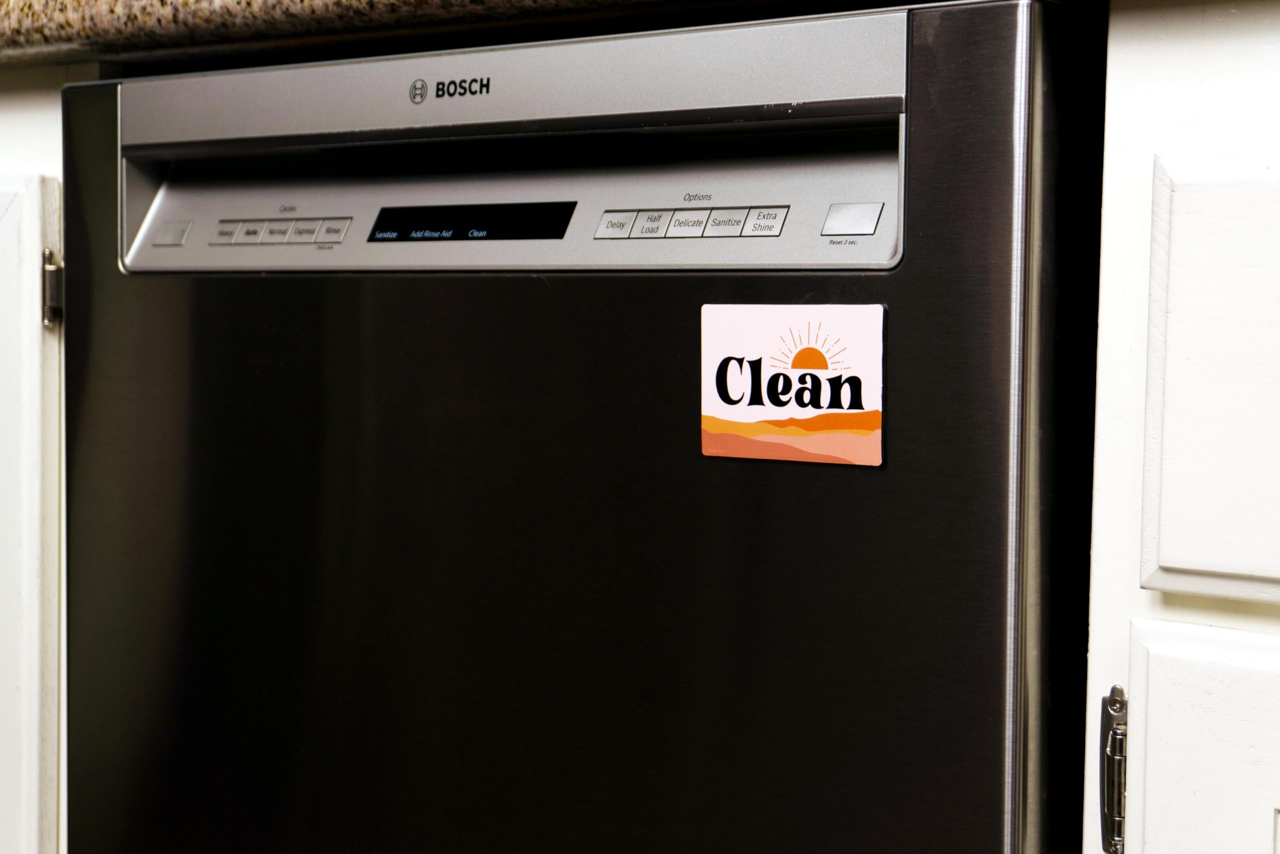 Boho Decor Dishwasher Magnet Clean Dirty Sign, Strong Clean Dirty Magnet for Dishwasher, Universal Dirty Clean Dishwasher Magnet Indicator for Kitchen Organization, Refrigerator Dish Wash Sign Magnet