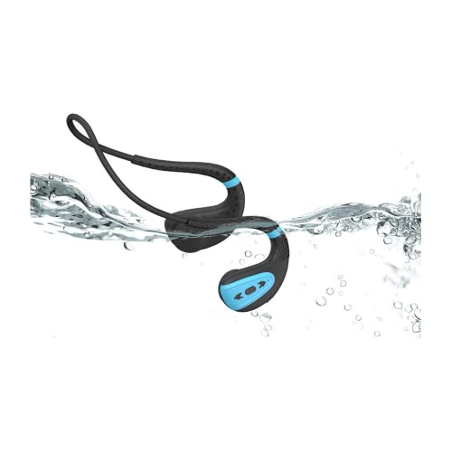 Bone Conduction Headset with Microphone-MP3 and Bluetooth Headphone 2 in 1-MP3 With 8G Memory-Waterproof-Swimming Earphone-Active Noise Cancelling Boom-Swim Fitness Office Online Class (blue)