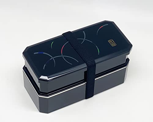 OSK 1 X Cool Japanese Bento Lunch Box with Belt, Bag Chopsticks - Waon Black